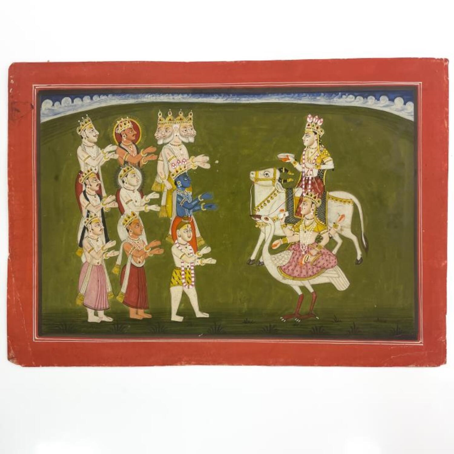 Pahari School | Indian Miniature Watercolor Painting | MutualArt