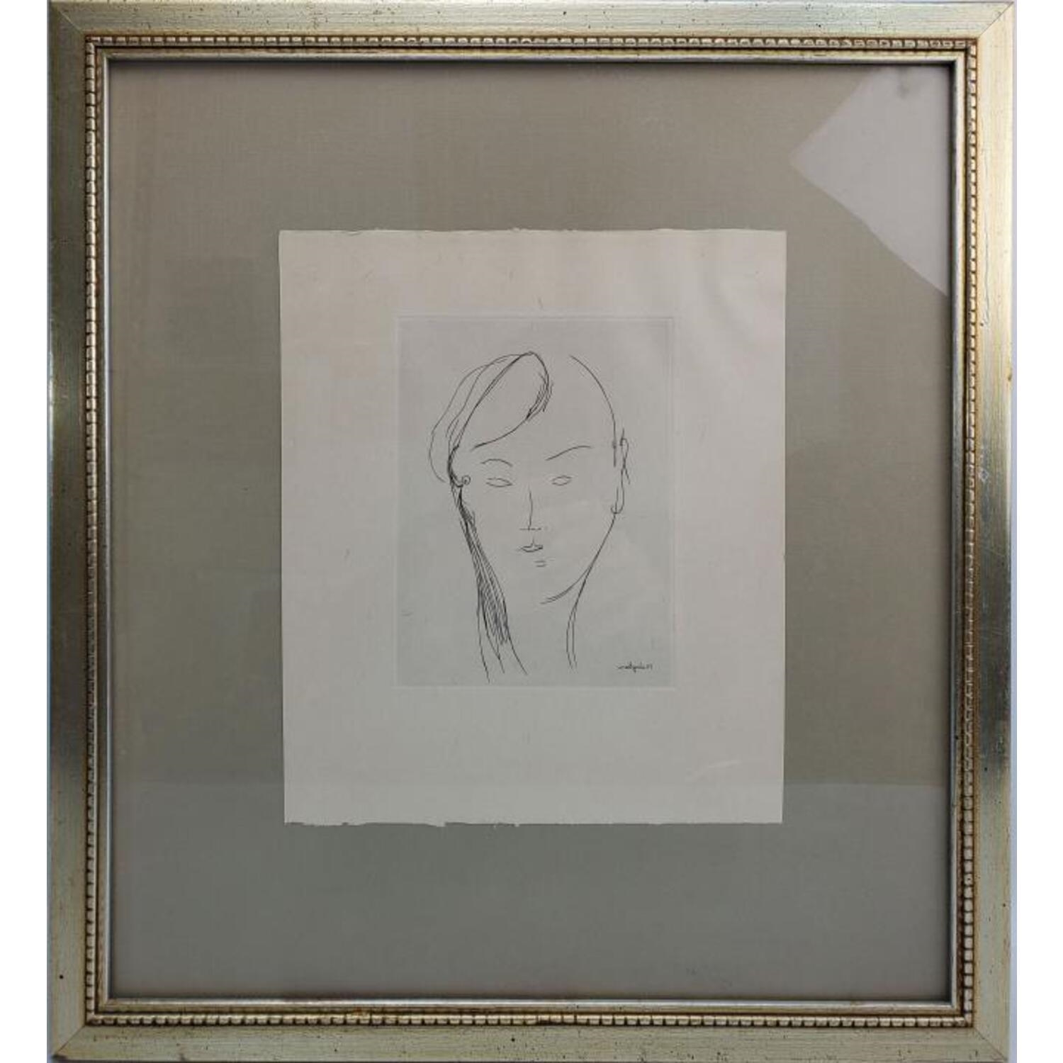 Amedeo Modigliani | Amedeo Modigliani (1884-1920) Etching Woman's Face ...