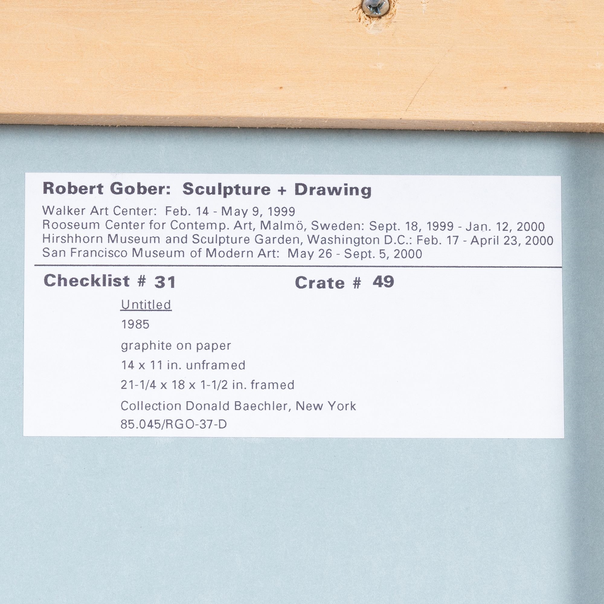 Robert Gober | Untitled (1985) | MutualArt