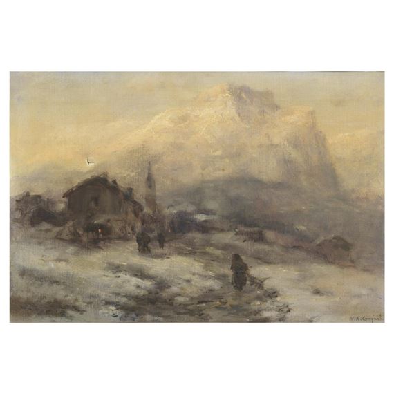 Vittore Antonio Cargnel | SNOW-COVERED VILLAGE | MutualArt