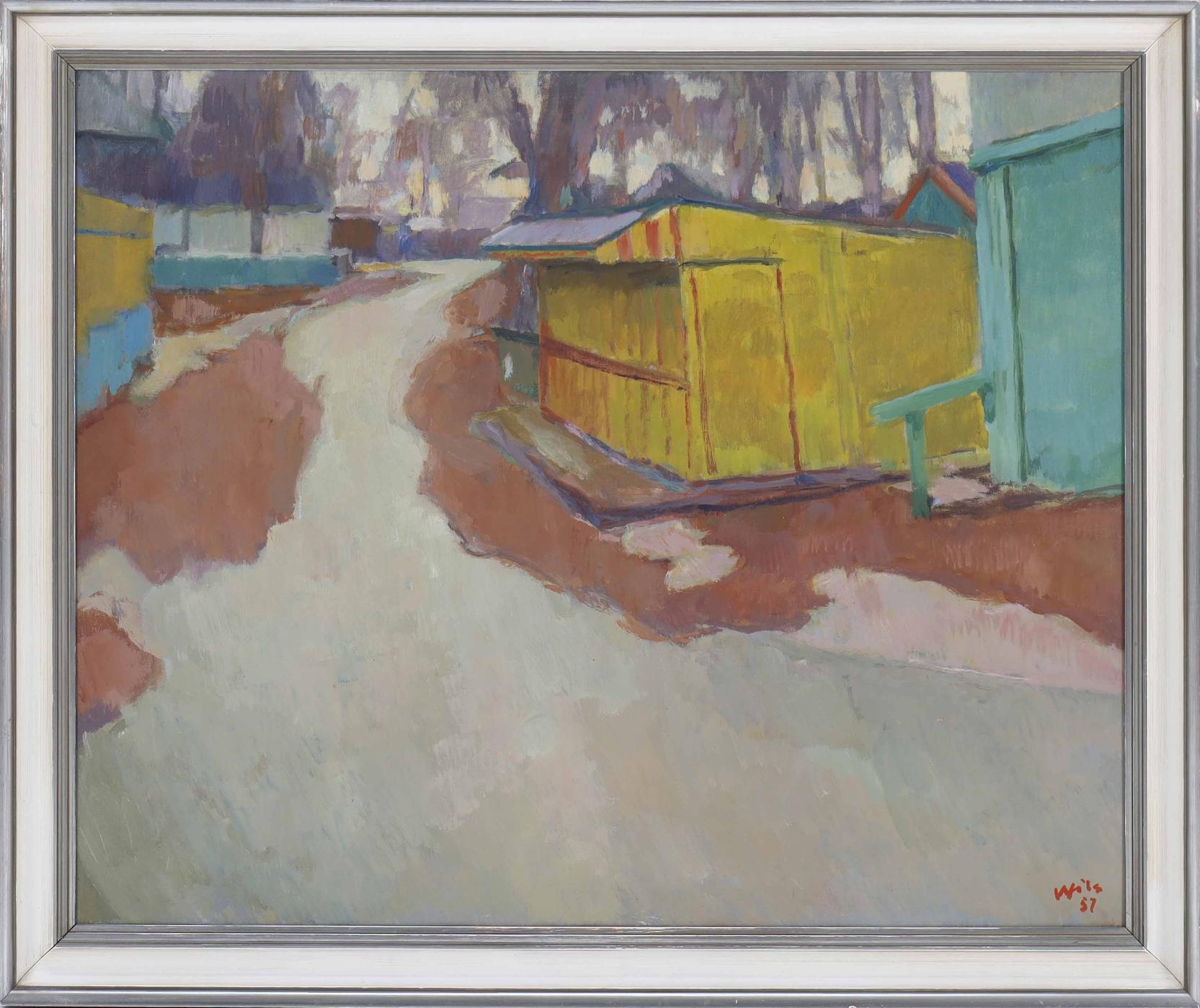 Wilhelm Wils | Malede småhuse langs en vej (57) | MutualArt