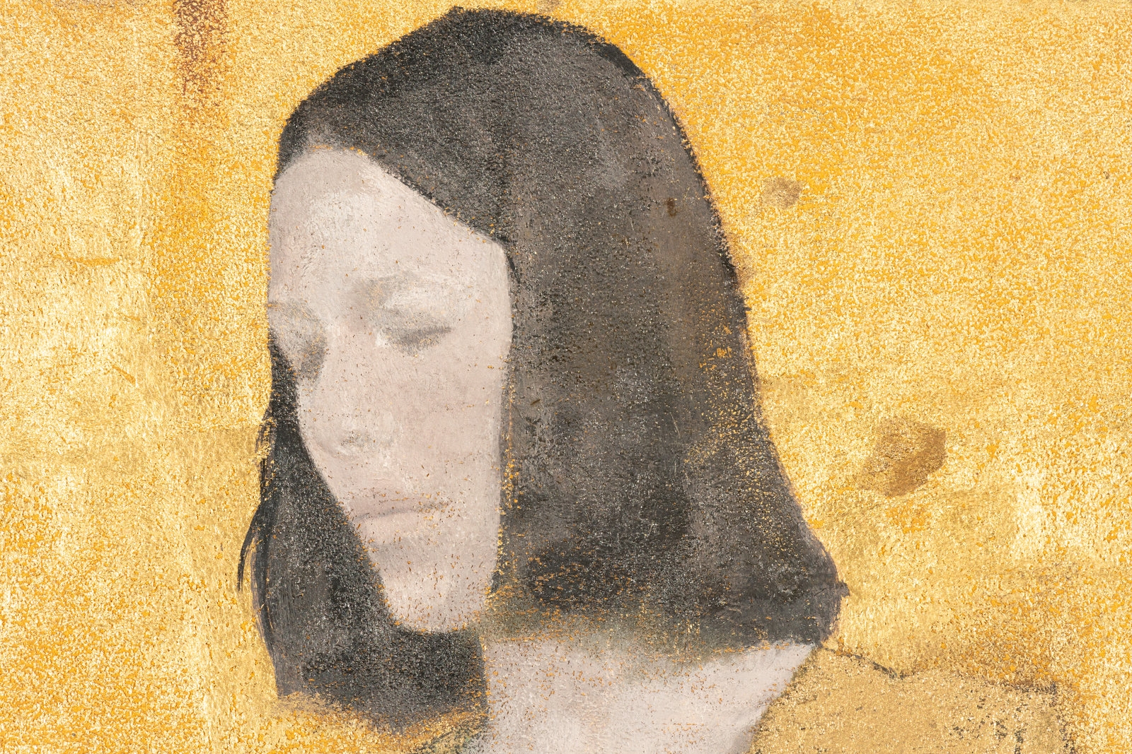 Aaron Shikler | Study in Gold III [Portrait of Cecily Langdale] (1977 ...