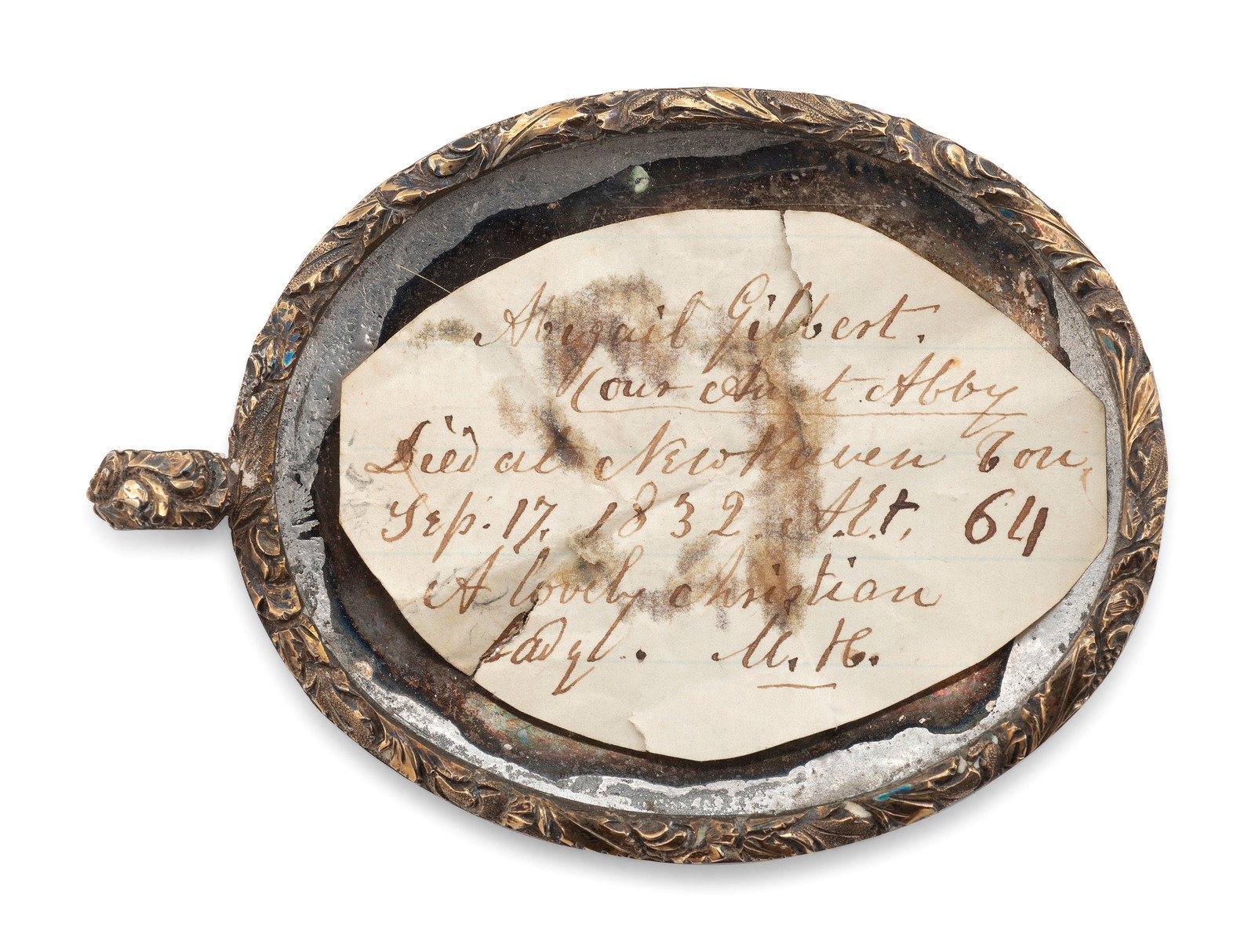 American School, 18th Century | Miniature Mourning Portrait of Abigail ...