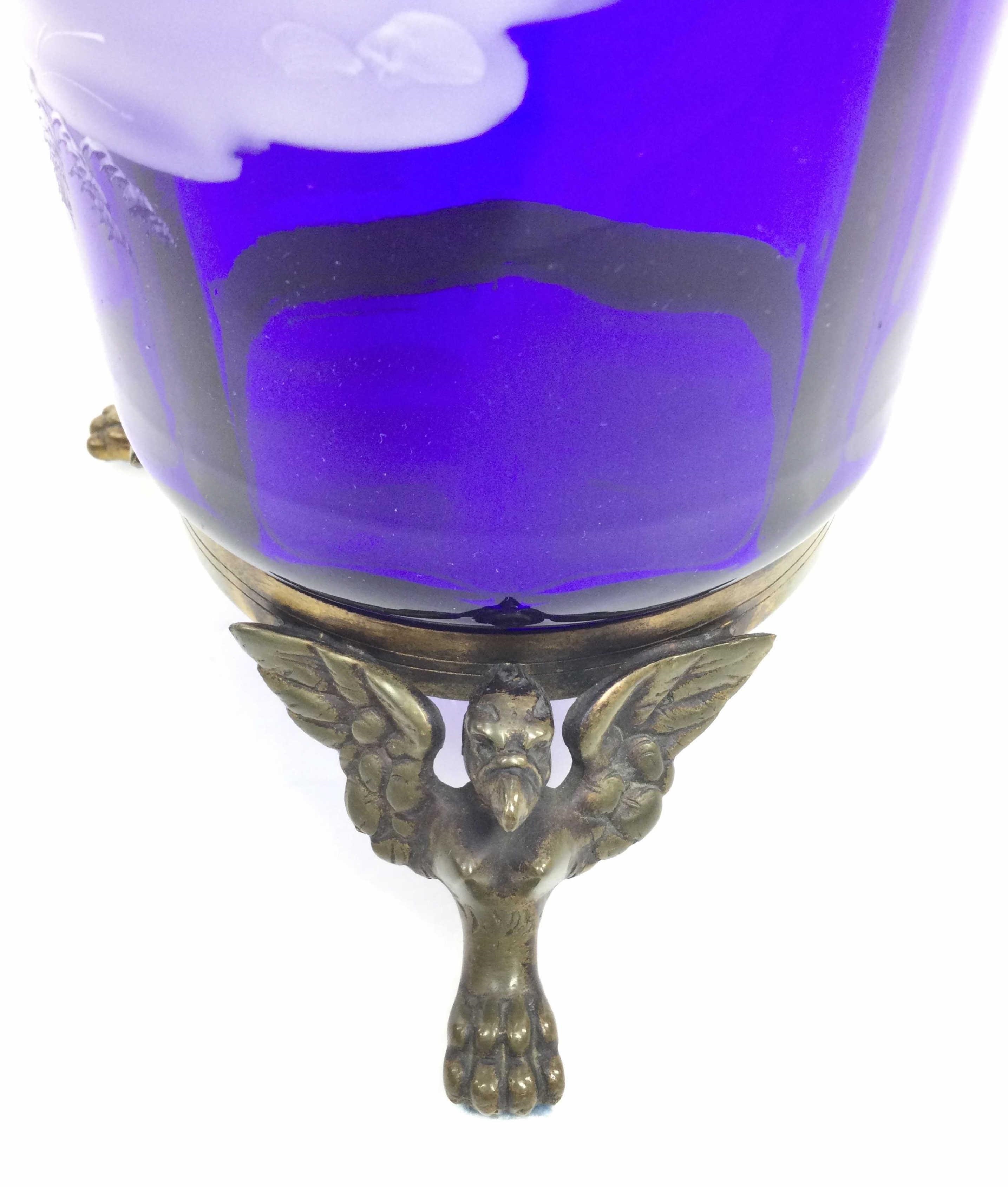 Mary Gregory | Antique Mary Gregory Cobalt Glass Vases | MutualArt