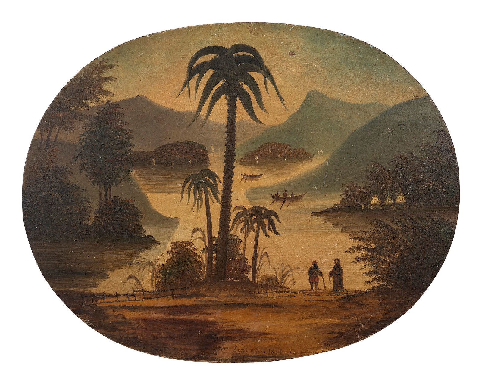 Ralph Redpath | River Landscape with Palmetto Trees (1866) | MutualArt