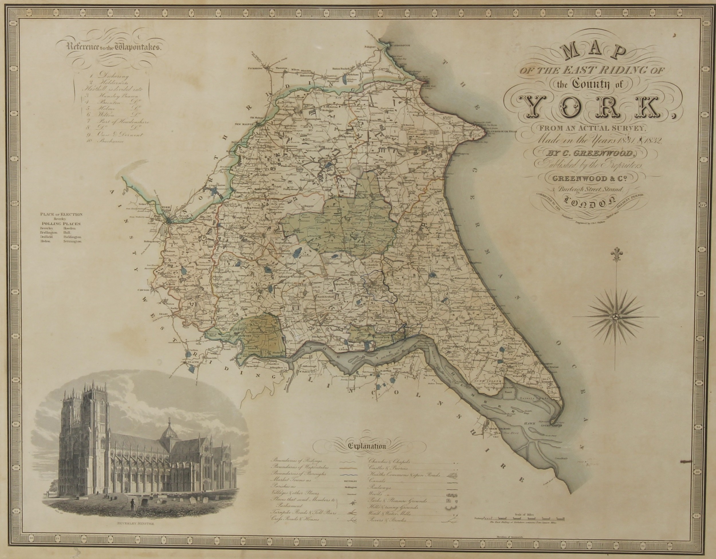 C. Walker | - J. &, Map of the East Riding of the County of York (1831 ...