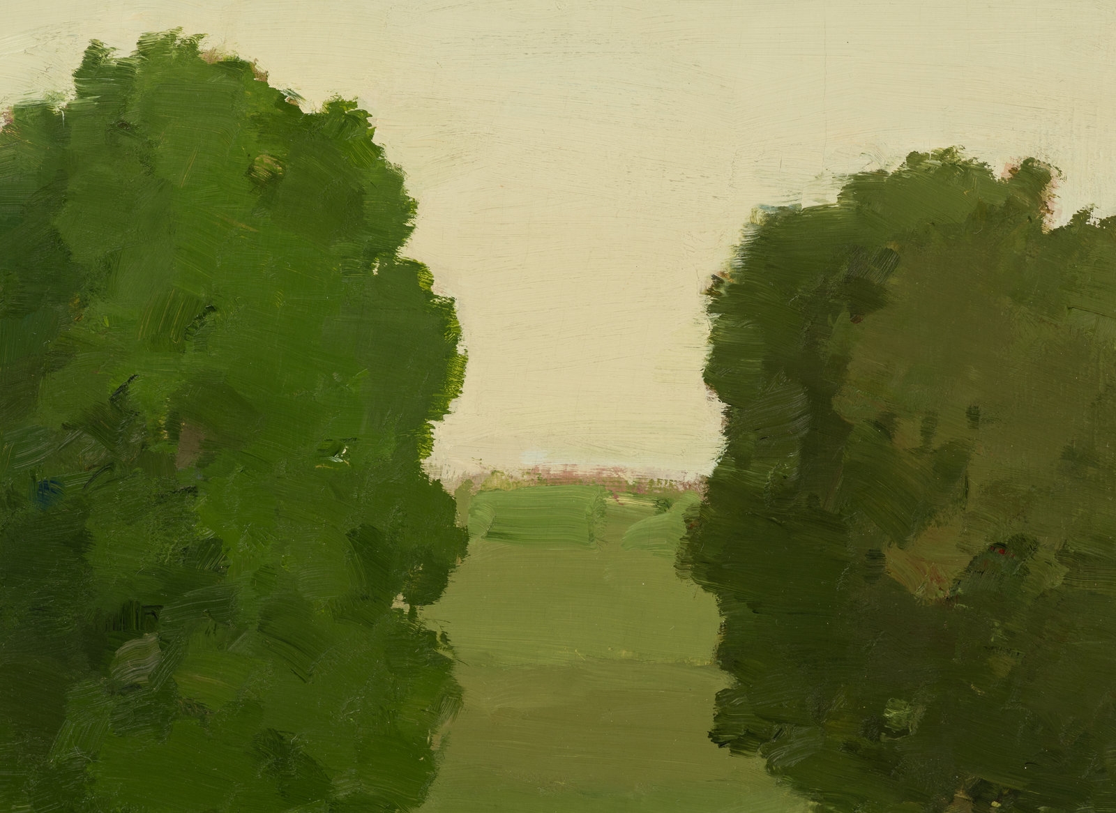 Albert York | Landscape with Three Trees and Pond (1984) | MutualArt