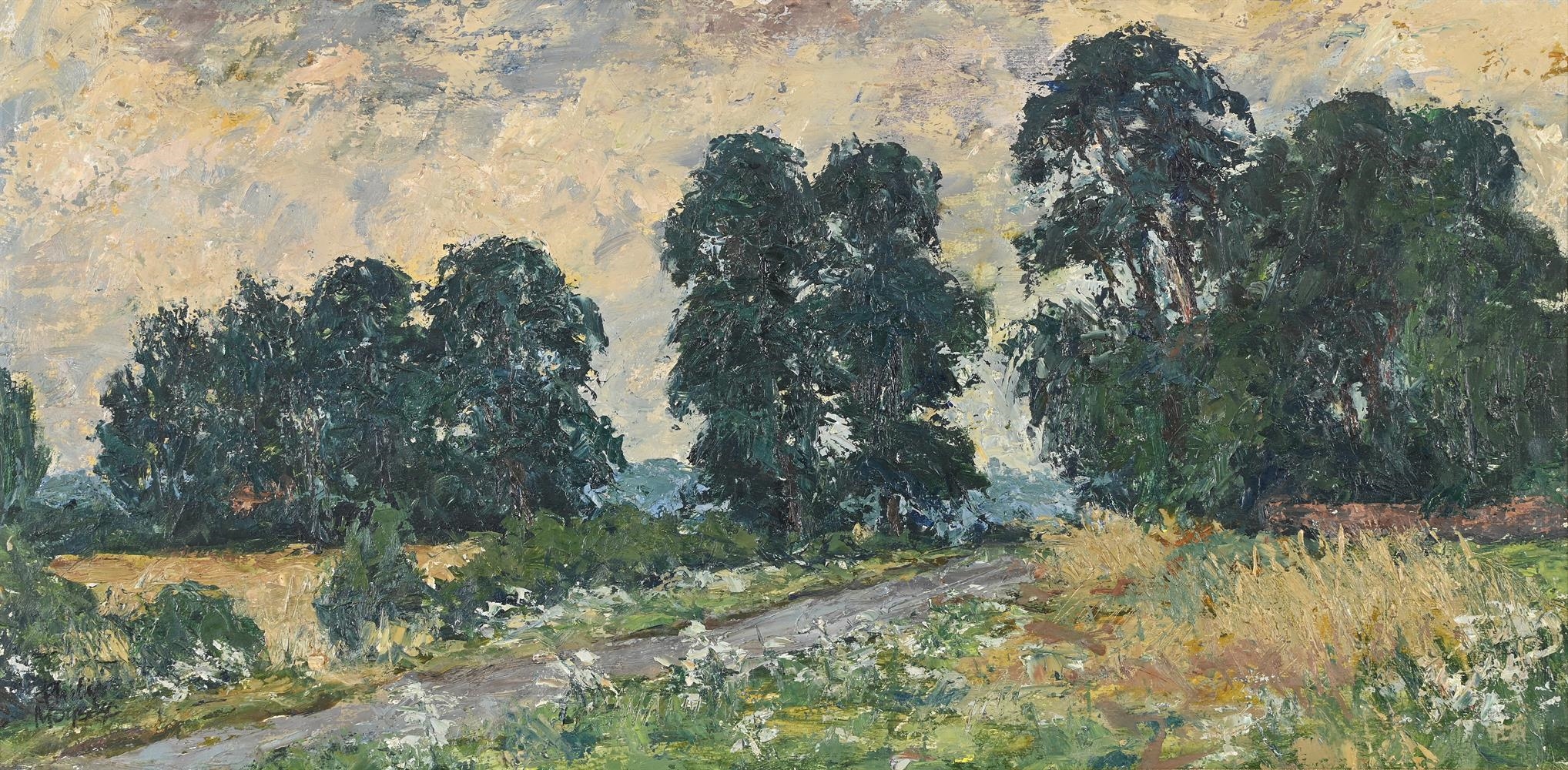 Philip Moysey | λ PHILIP MOYSEY (BRITISH 1912-1991), TREE LINED COUNTRY ...