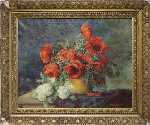 Max Theodor Streckenbach | Still-Life with Poppies (1863) | MutualArt