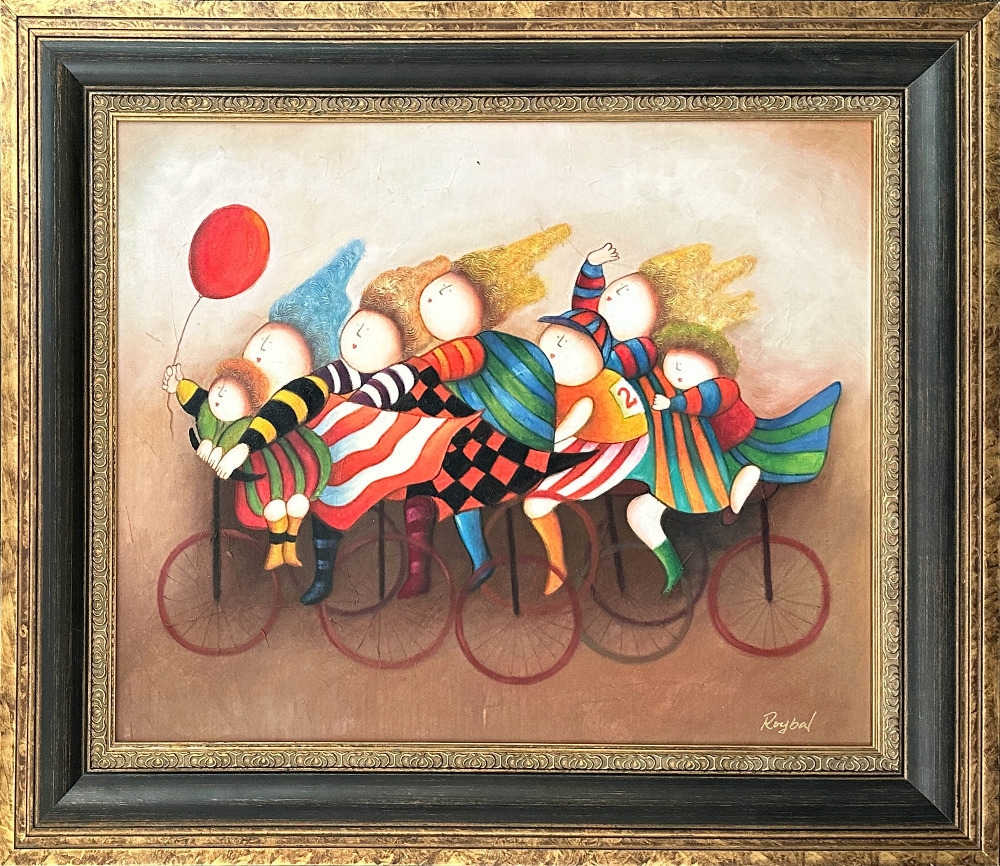 Joyce Roybal | The Cyclists and the Red Balloon | MutualArt