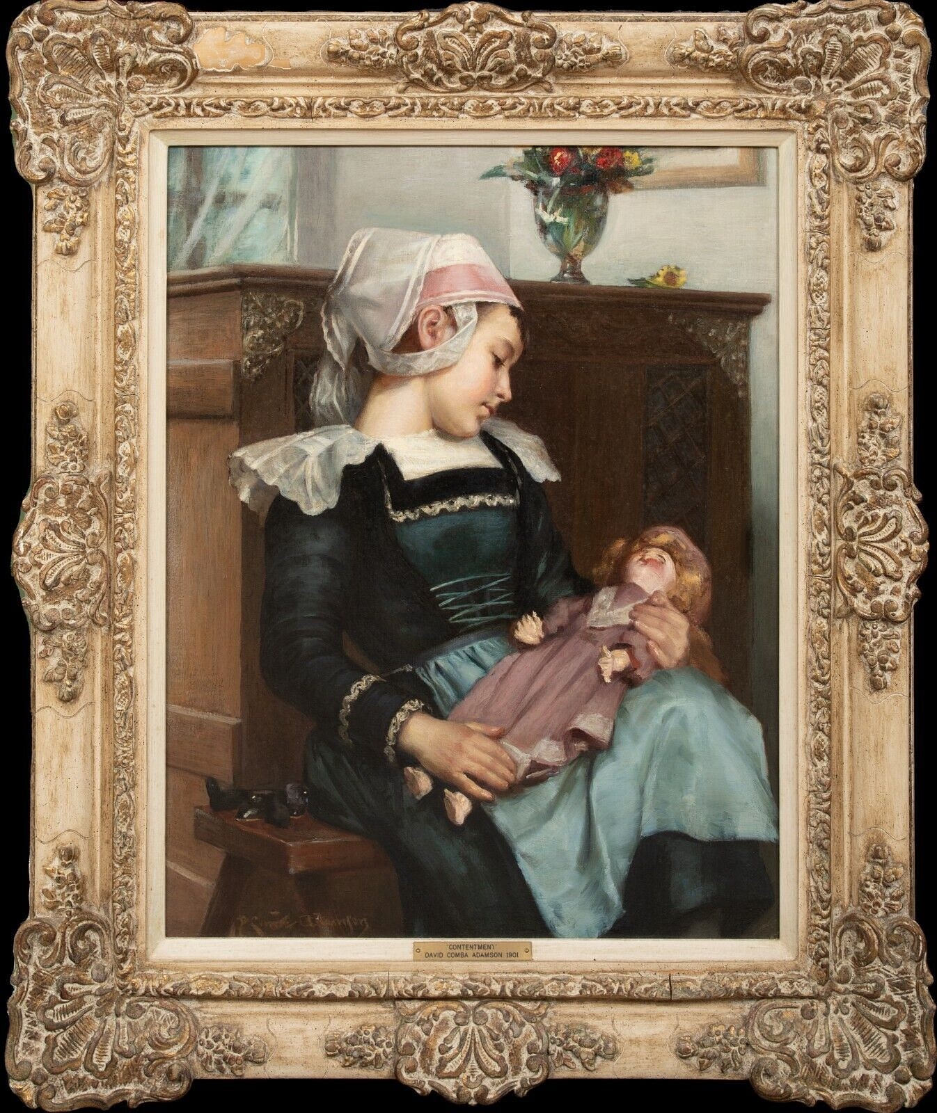 David Adamson | PORTRAIT OF A BRETON GIRL & DOLL (19th Century) | MutualArt