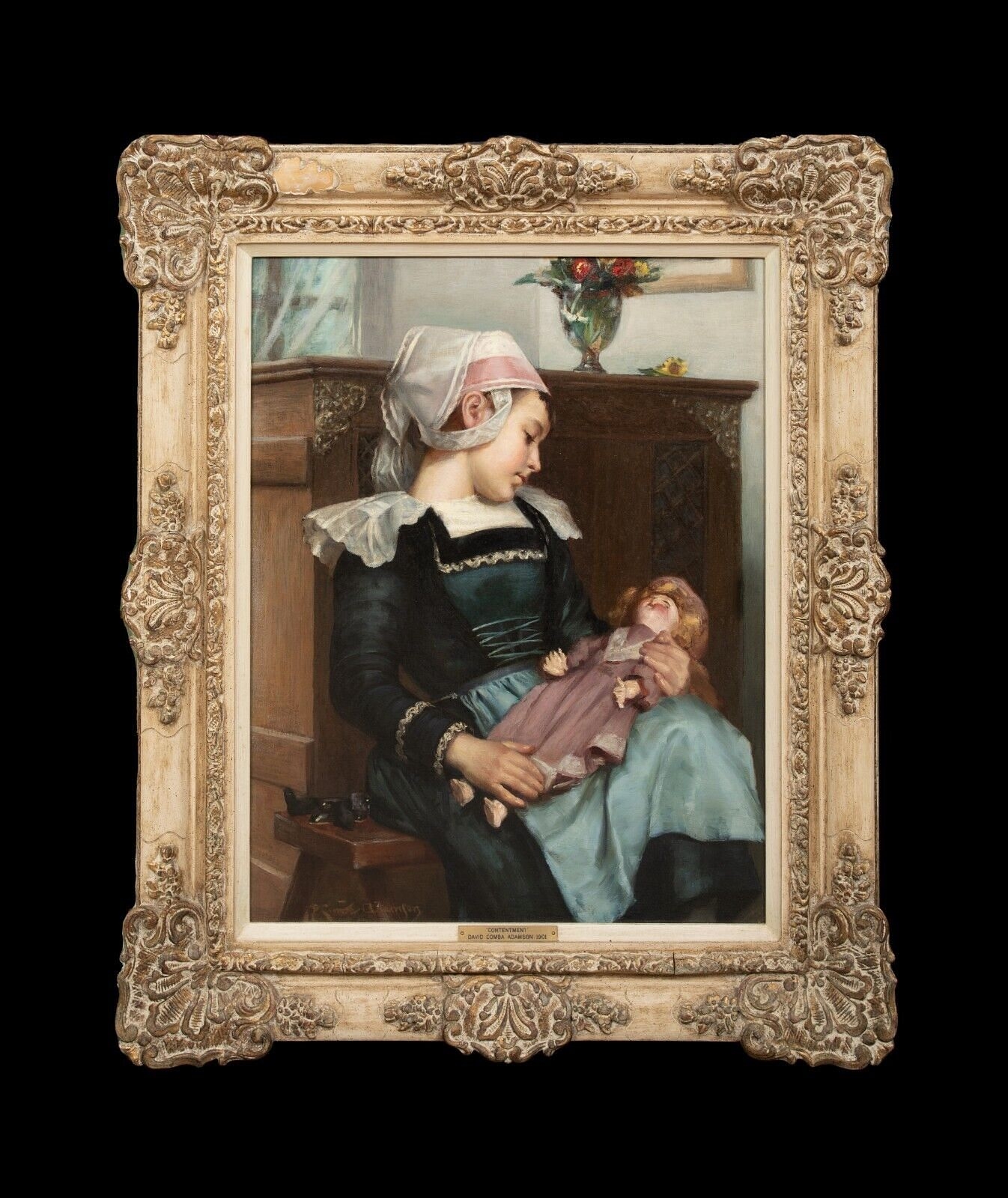 David Adamson | PORTRAIT OF A BRETON GIRL & DOLL (19th Century) | MutualArt
