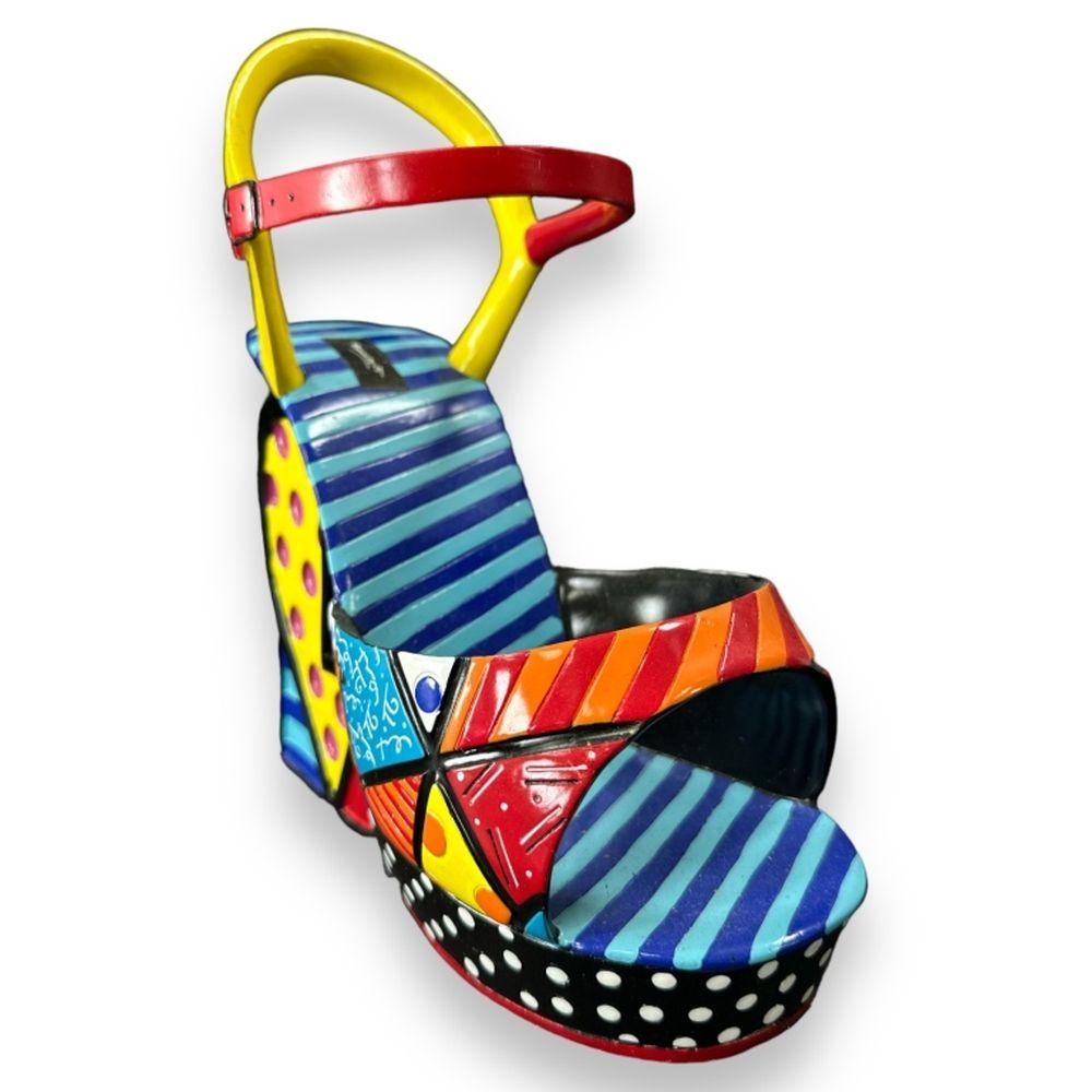 Romero Britto | Romero Britto Platform Shoe Wine Bottle Holder | MutualArt
