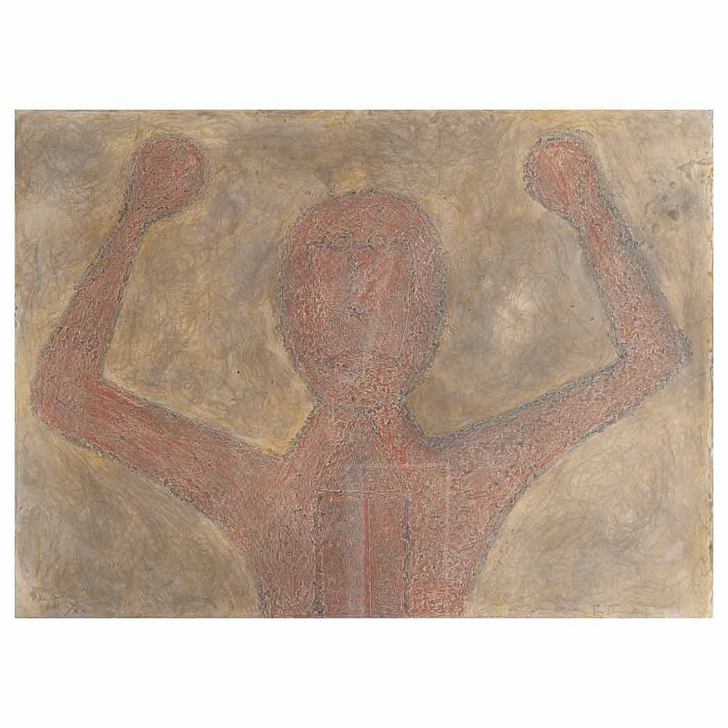 Rufino Tamayo | Hombre con brazos en alto (1976) | MutualArt