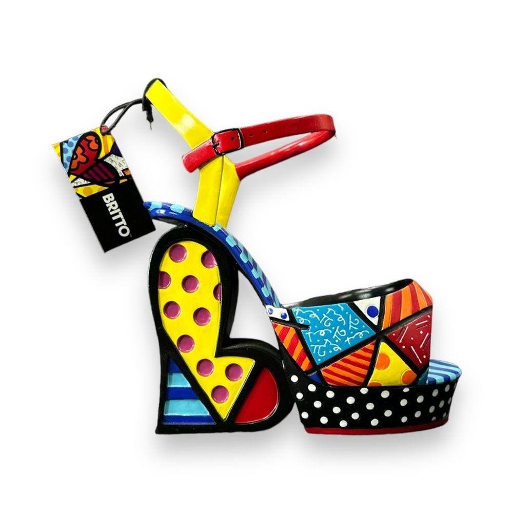 Romero Britto | Romero Britto Platform Shoe Wine Bottle Holder | MutualArt