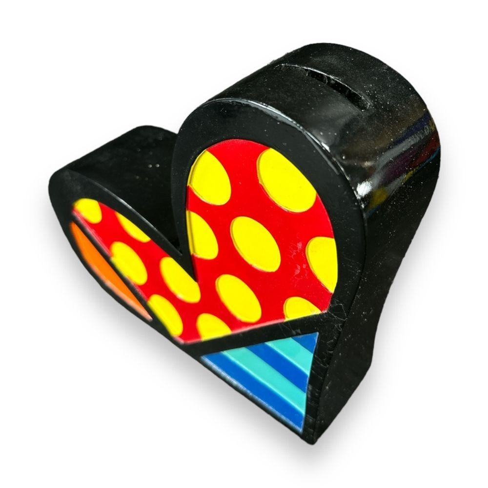 Romero Britto | Romero Britto Heart Form Polystone Money Bank | MutualArt