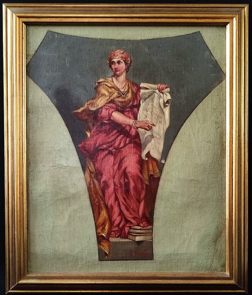 Robert Caruana Dingli | Female figure holding architectural plans ...