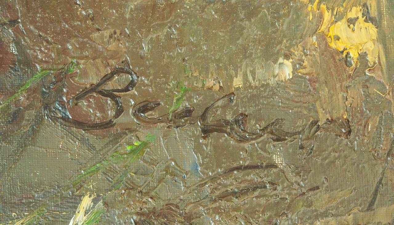 Hans Becker | Sommerliche Landschaft mit Spaziergänger auf Feldweg ...