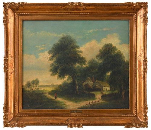 Edwin Buttery | Landscape with figures and houses | MutualArt