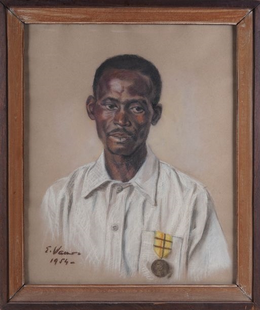 Erna Vamos | Portrait of the man with the medal (1946) | MutualArt