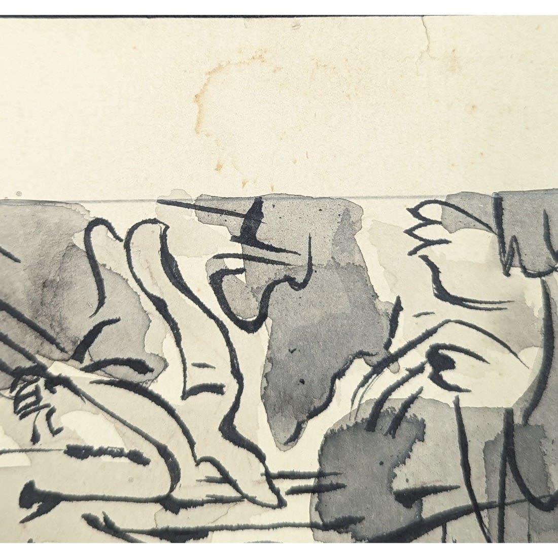 Ramkinkar Baij | Signed Indian Ramkinkar Baij (1906-1980) Watercolor ...