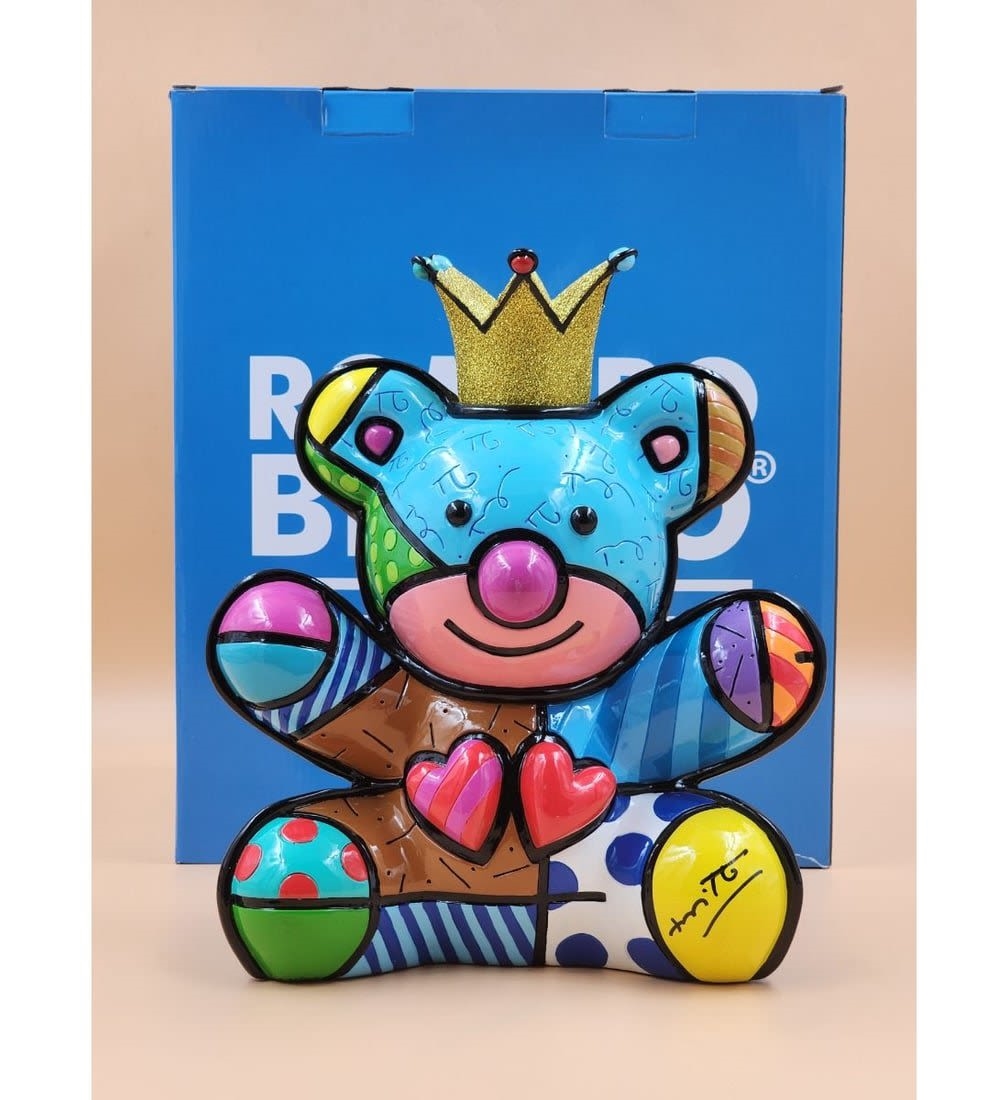 Romero Britto | Romero Britto Royal Bear Sculpture With COA & Original ...