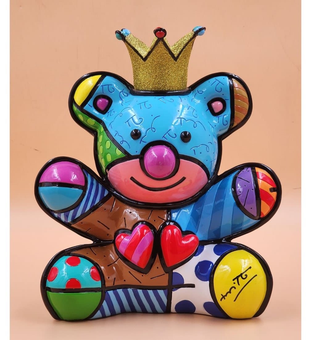 Romero Britto | Romero Britto Royal Bear Sculpture With COA & Original ...