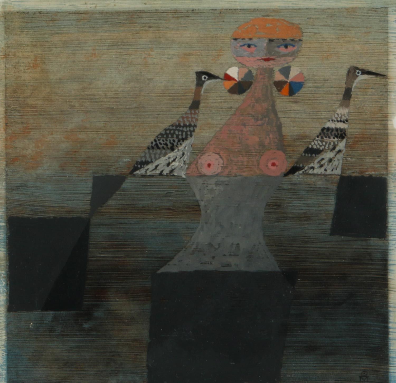 Colin Middleton | WOMAN WITH OWLS (1967) | MutualArt