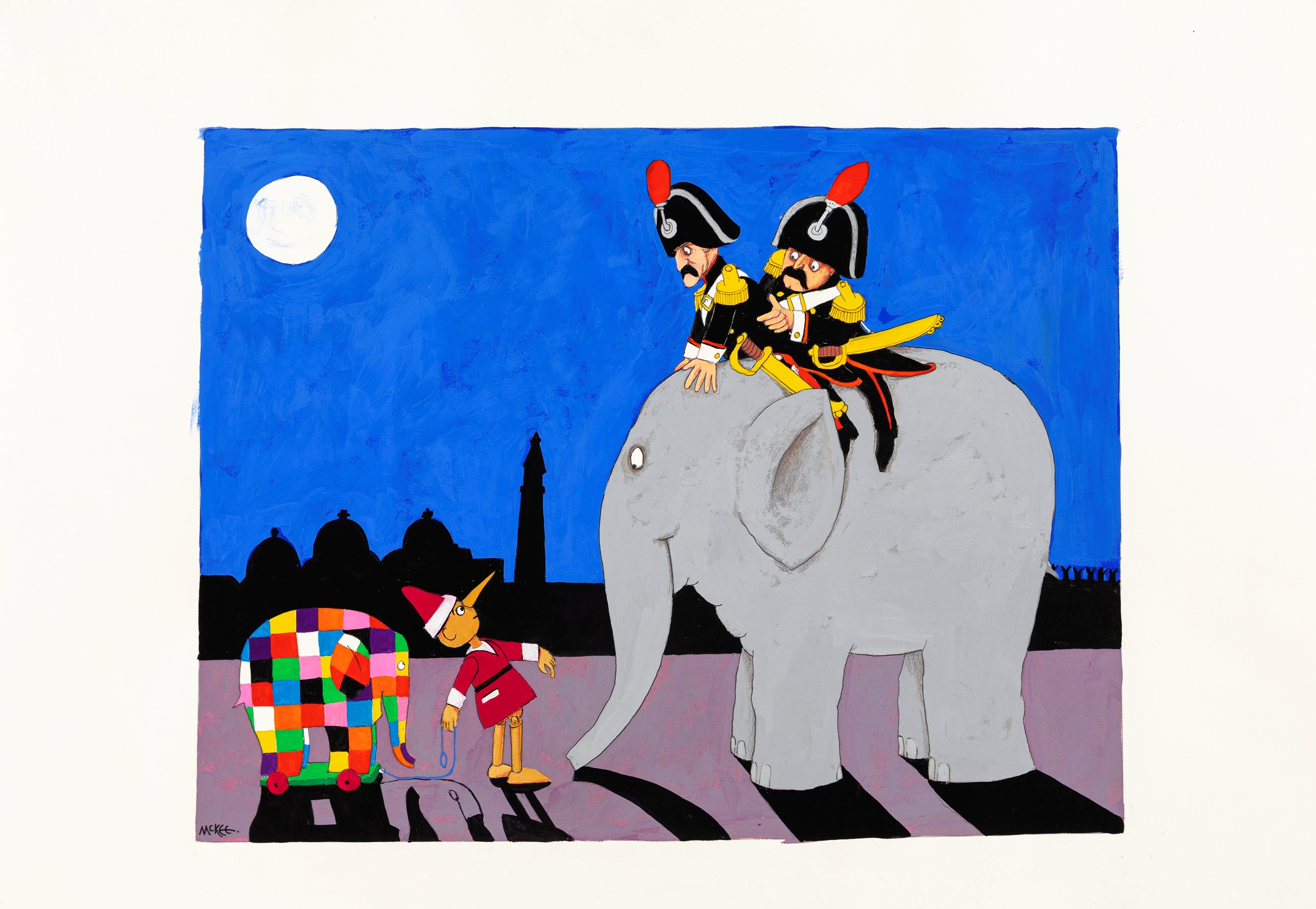 David McKee | Pinocchio e Elmer l'elefante (2001) | MutualArt