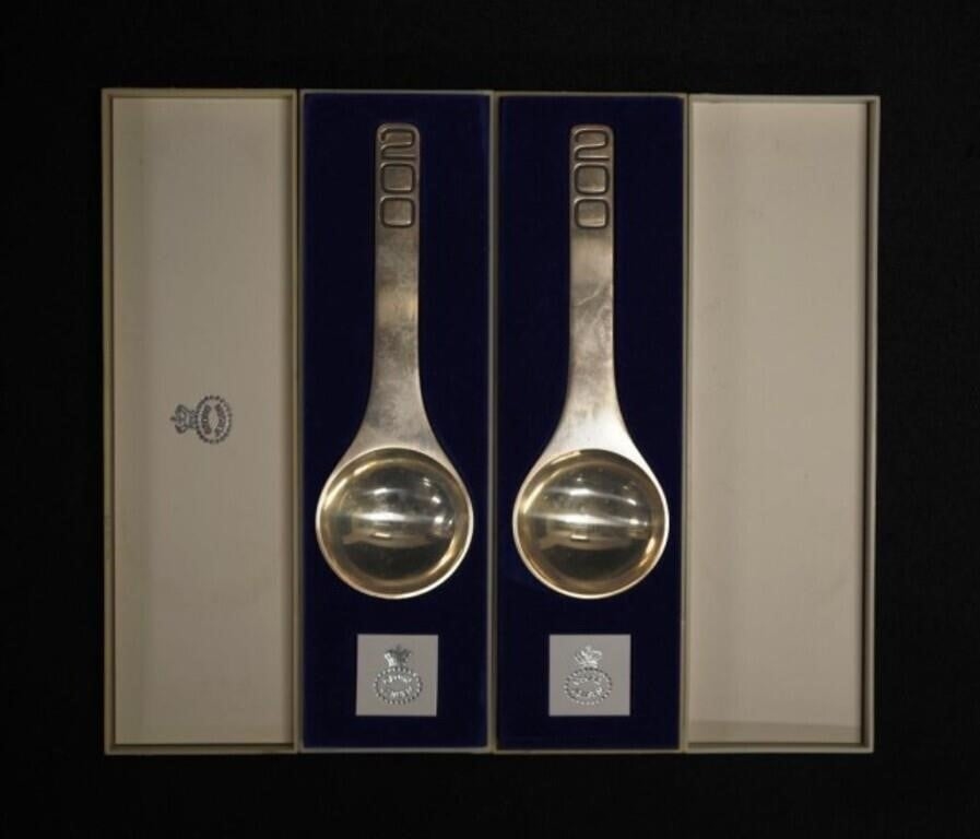Georg Jensen | Two Georg Jensen 200 Year USA silver spoons (1776) | MutualArt