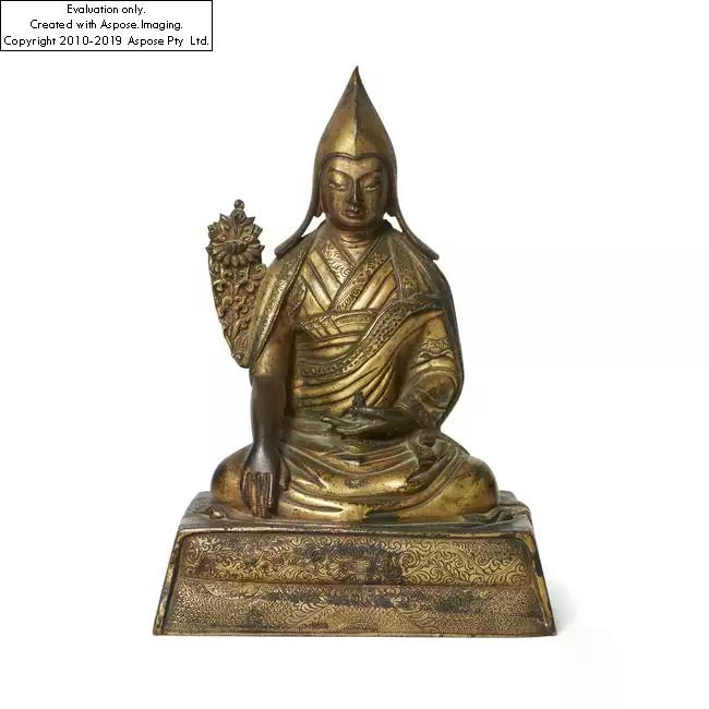Tibetan School, 18th Century | A Tibetan gilt-bronze figure of a Gelug ...