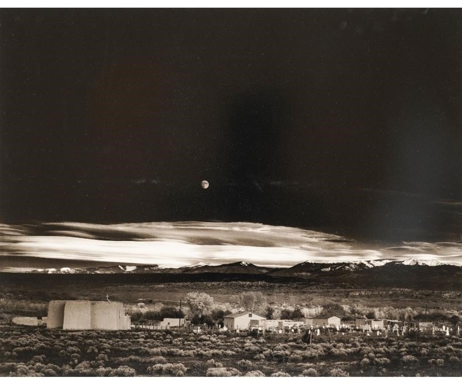 Ansel Adams | Moonrise Over Hernandez New Mexico (1944) | MutualArt