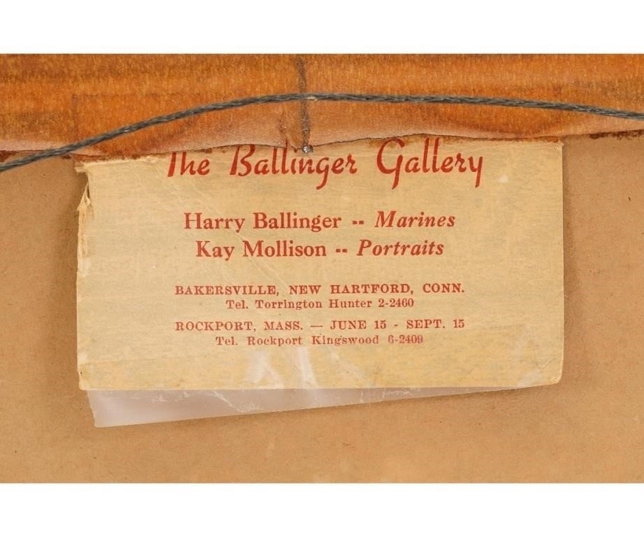 Harry Russell Ballinger | Two-masted schooner on a cloudy day | MutualArt