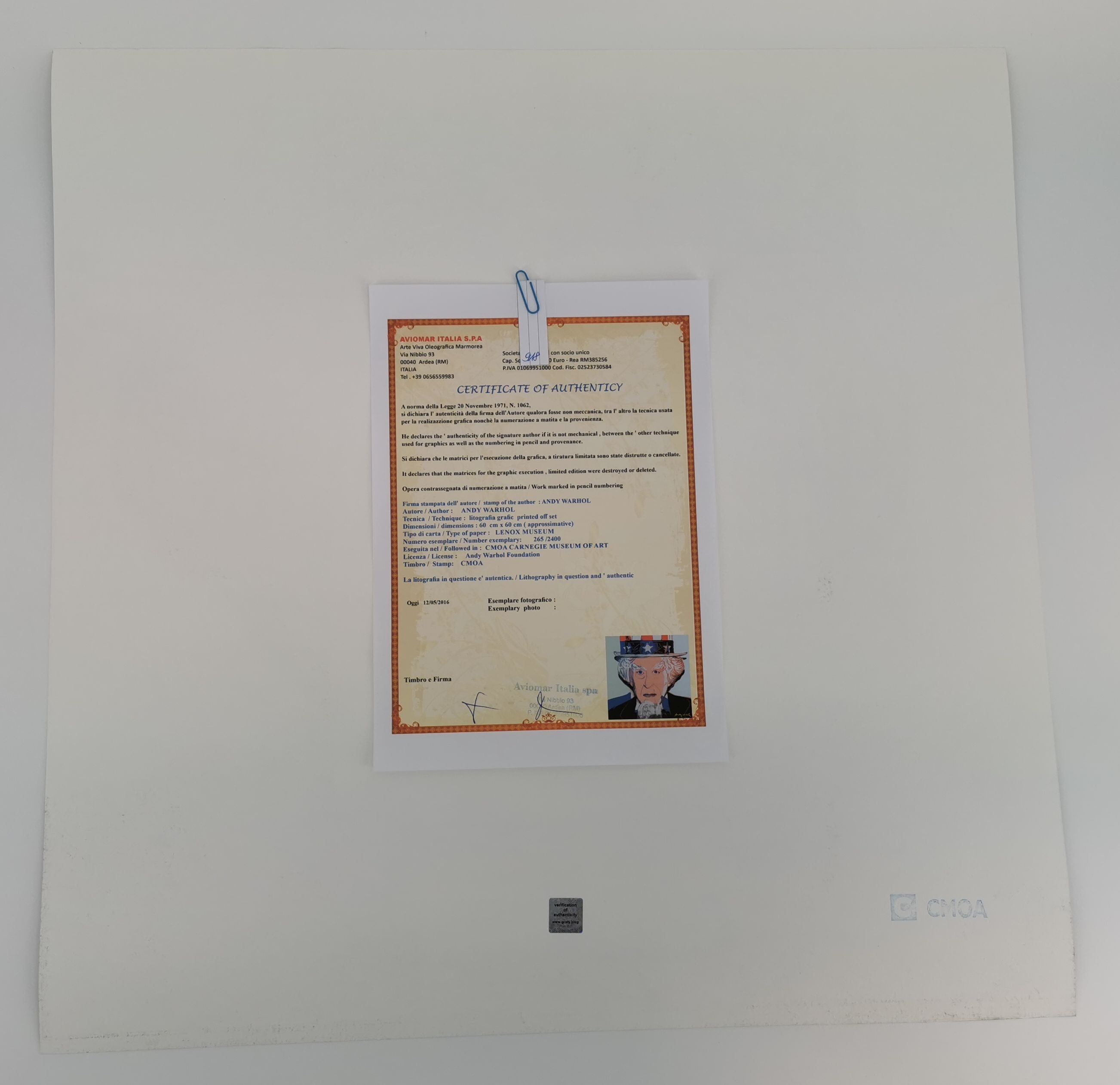 Andy Warhol | Uncle Sam | MutualArt