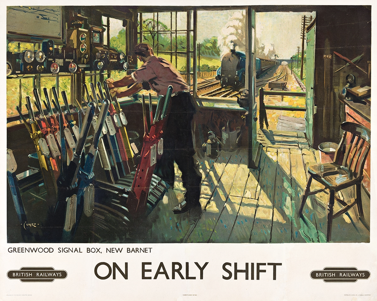 Terence Cuneo | ON EARLY SHIFT / BRITISH RAILWAYS. 1948. (1907) | MutualArt