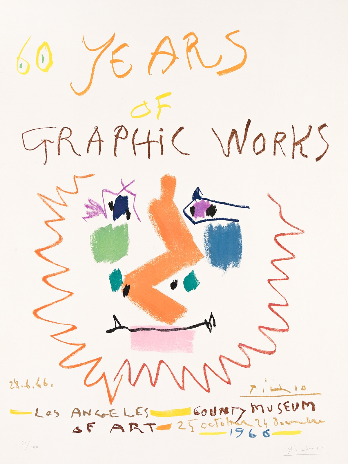 Pablo Picasso | 60 Years of Graphic Works (Visage) (1966) | MutualArt