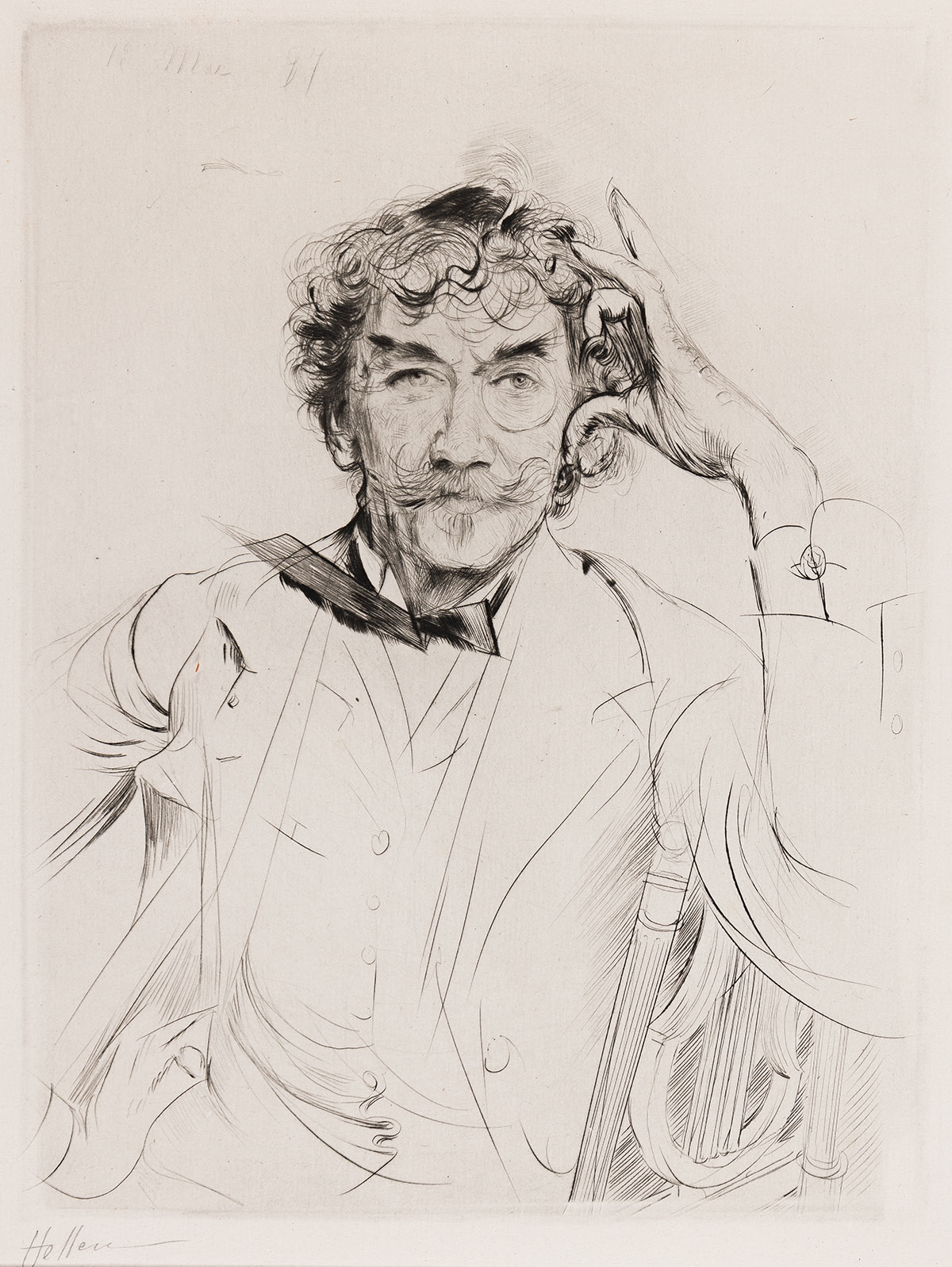 Paul César Helleu | Portrait de Whistler (1897) | MutualArt