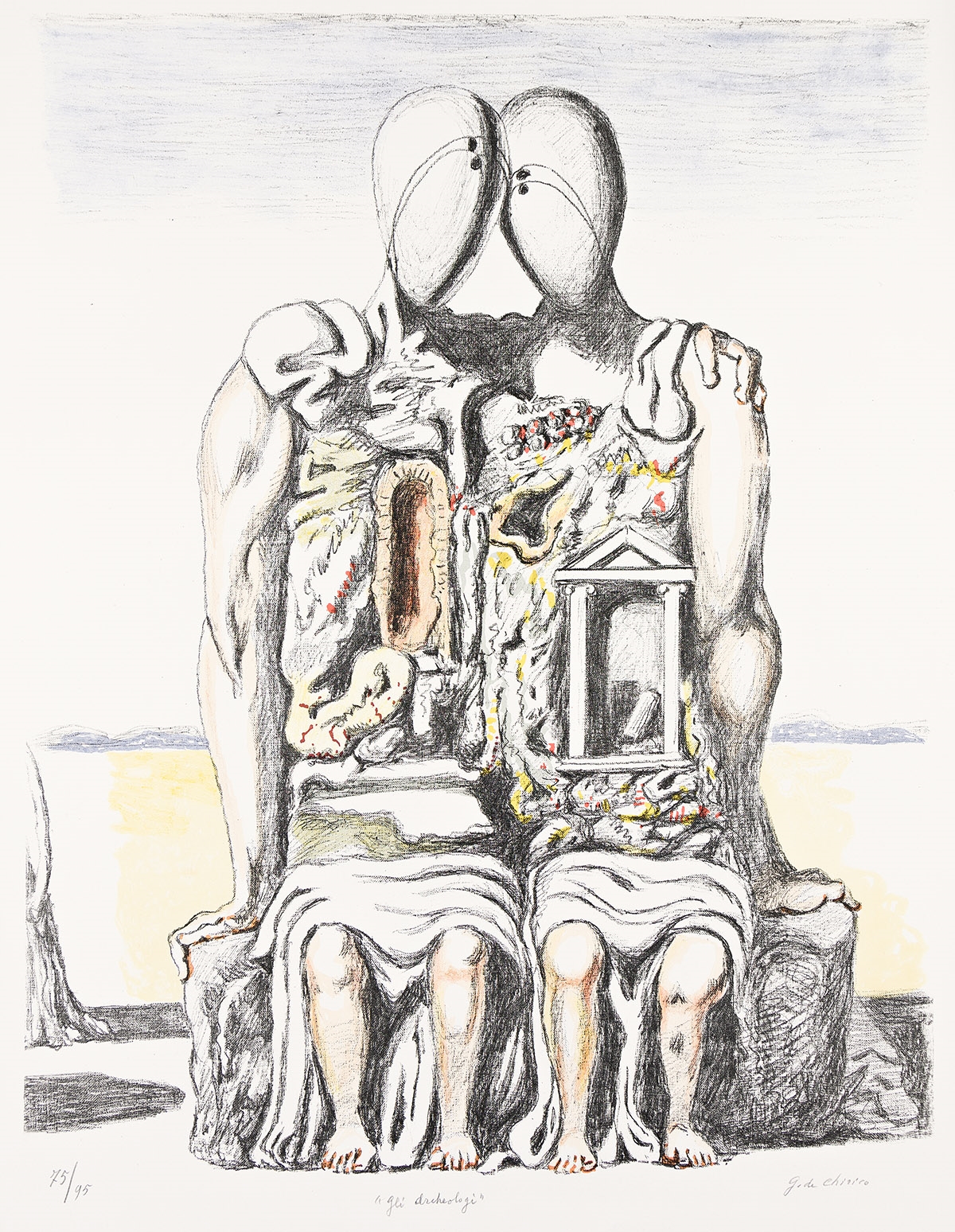 Giorgio de Chirico | Gli Archeologi (1970) | MutualArt