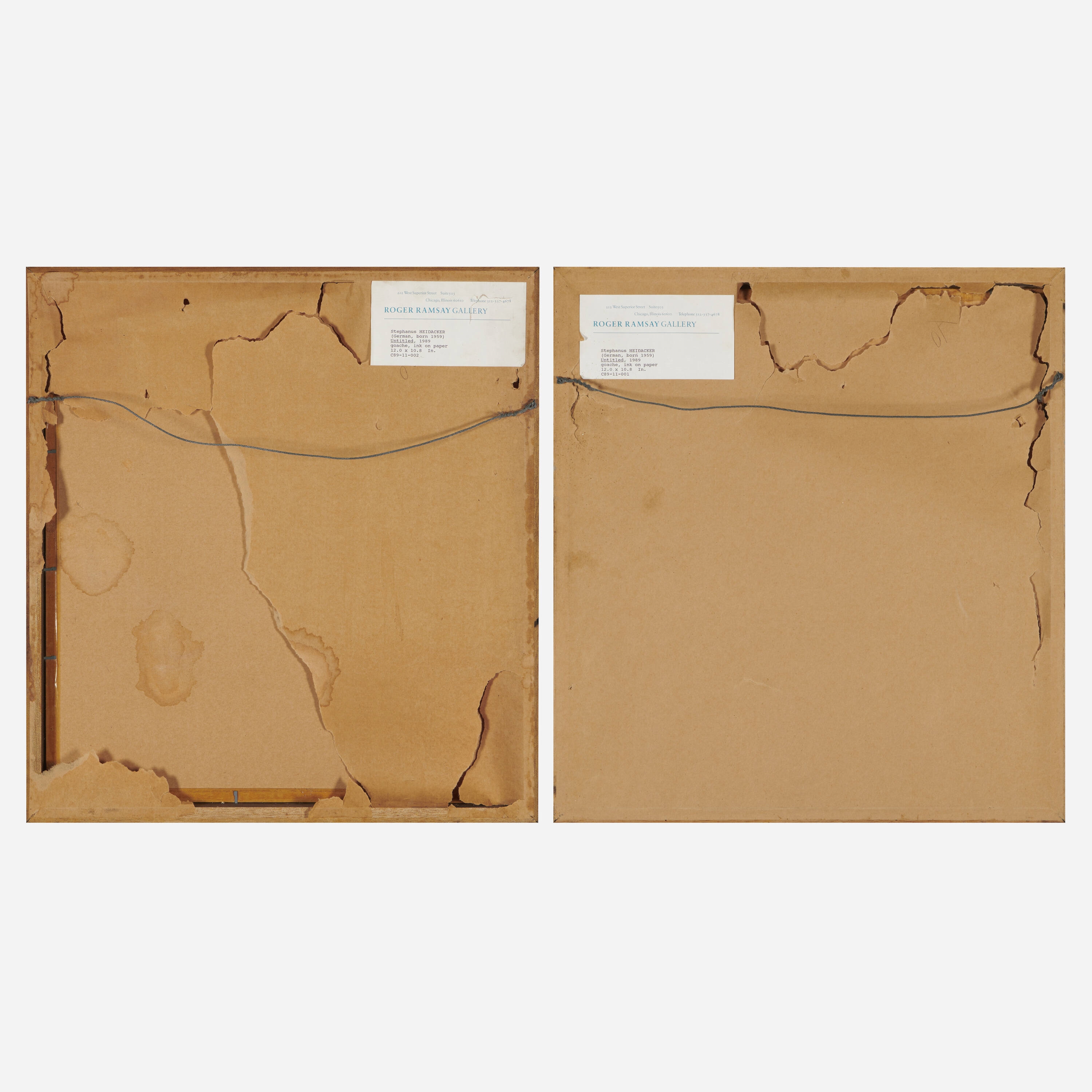 Stephanus Heidacker | Untitled (two works) (1989) | MutualArt