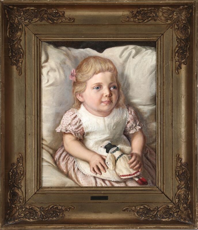 Caroline Emilie Mundt | Portrait of a small girl sitting with her doll ...