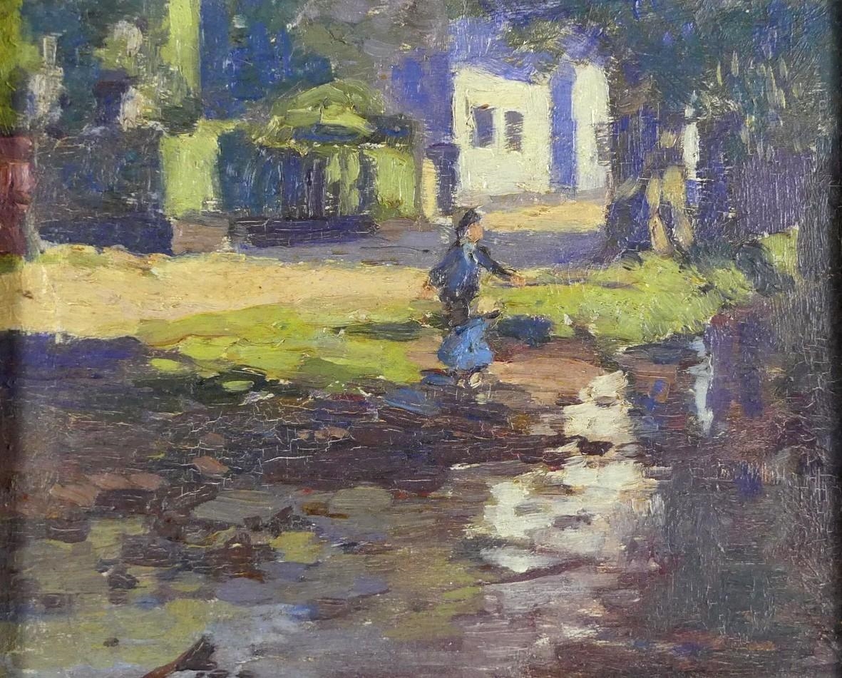 Gyrth Russell | Untitled: Garden Landscape with Figure | MutualArt