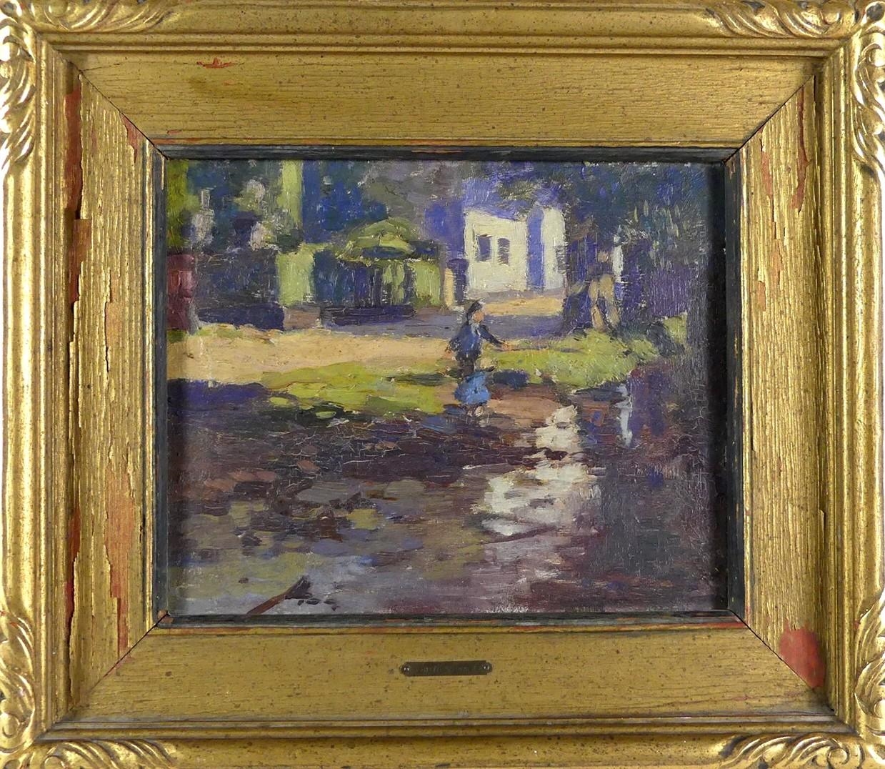 Gyrth Russell | Untitled: Garden Landscape with Figure | MutualArt