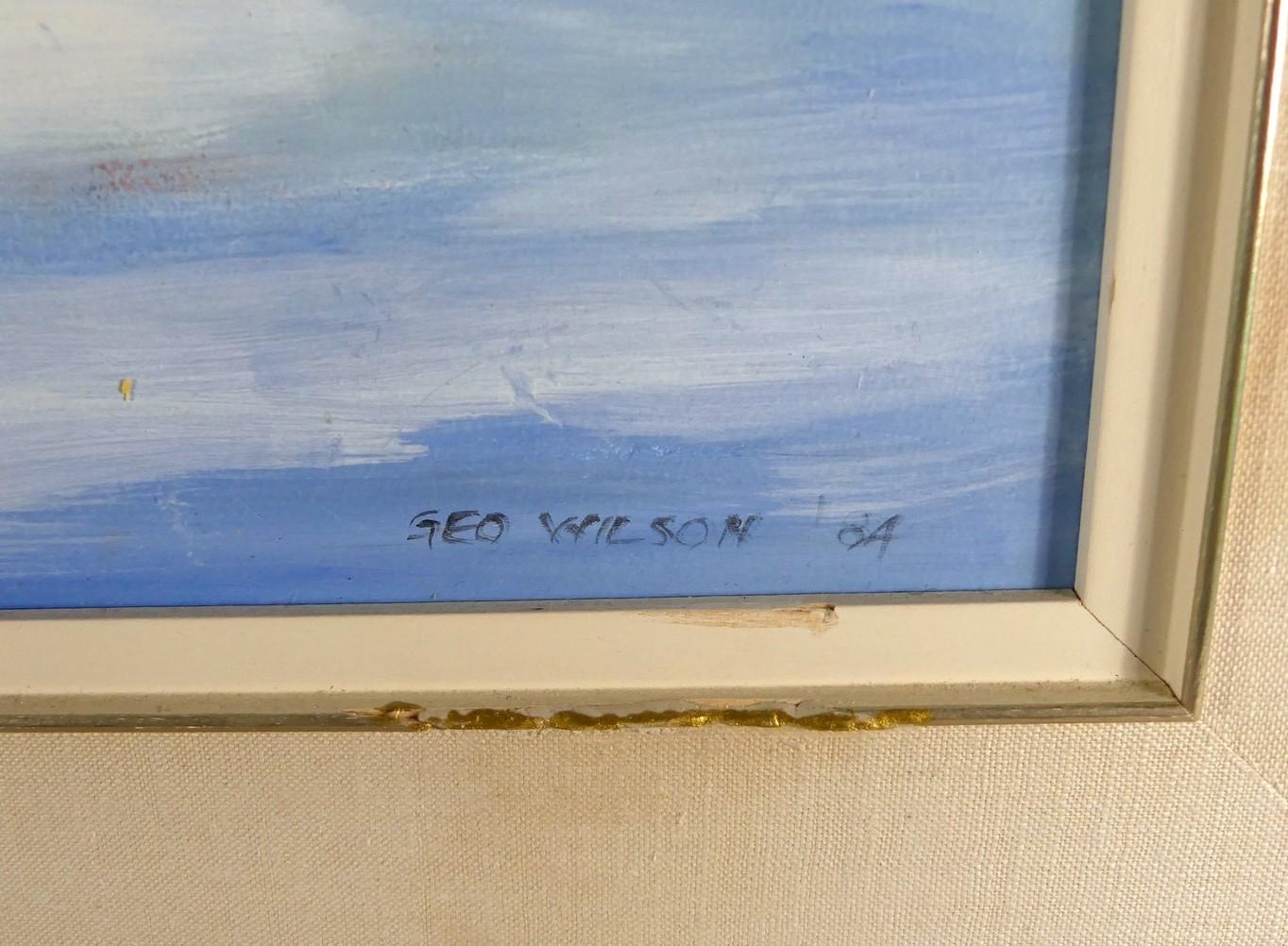 George Wilson | Folk art style acrylic on masonite depicting a winter ...