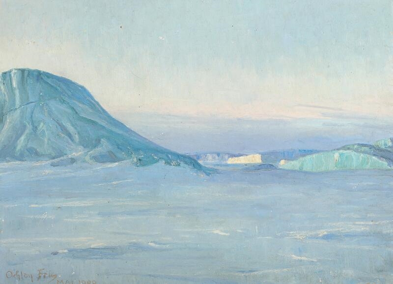 Achton Friis | Isbjerge i Midnatsssol ved Teufelkap i Grønland (1908 ...