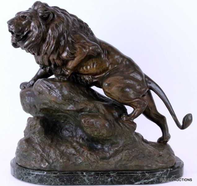 Clovis Edmond Masson | A SPELTER LION FIGURE BY MASSON (Circa 1900 ...