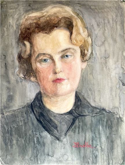 Irena Knothe | Portrait in a dark dress (1904) | MutualArt