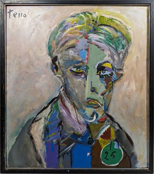 Monique Tello | Portrait d'homme au badge 26 | MutualArt
