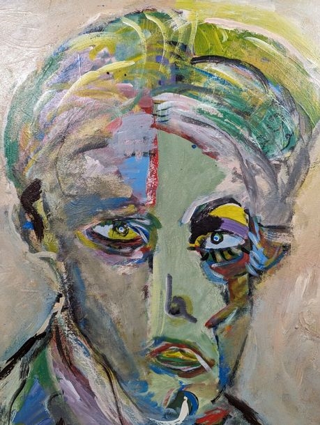 Monique Tello | Portrait d'homme au badge 26 | MutualArt