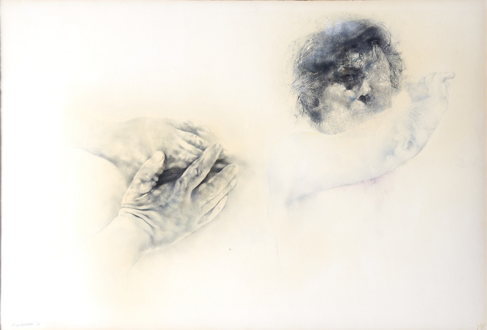 Renzo Vespignani | Hands study (1973) | MutualArt