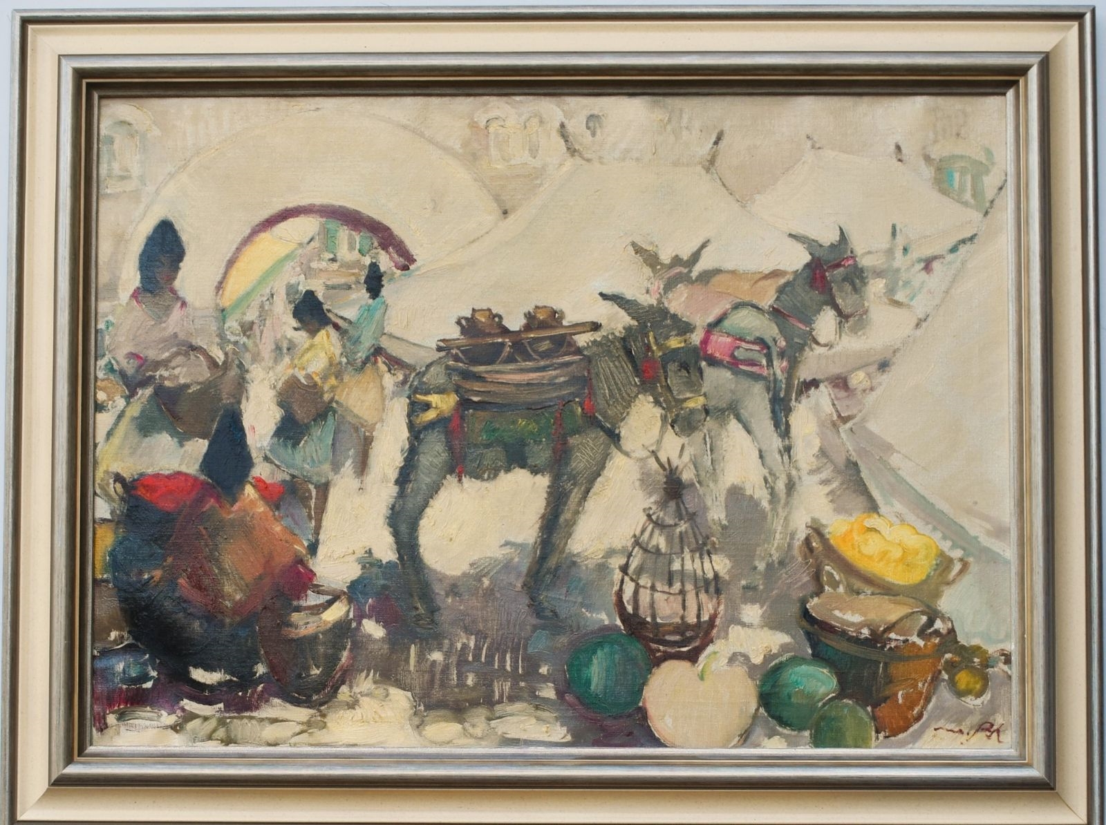 Willem Jilts Pol | Markt met fruit en ezels | MutualArt